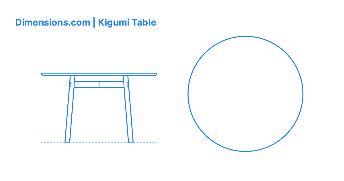 Kigumi Table Dimensions & Drawings | Dimensions.com