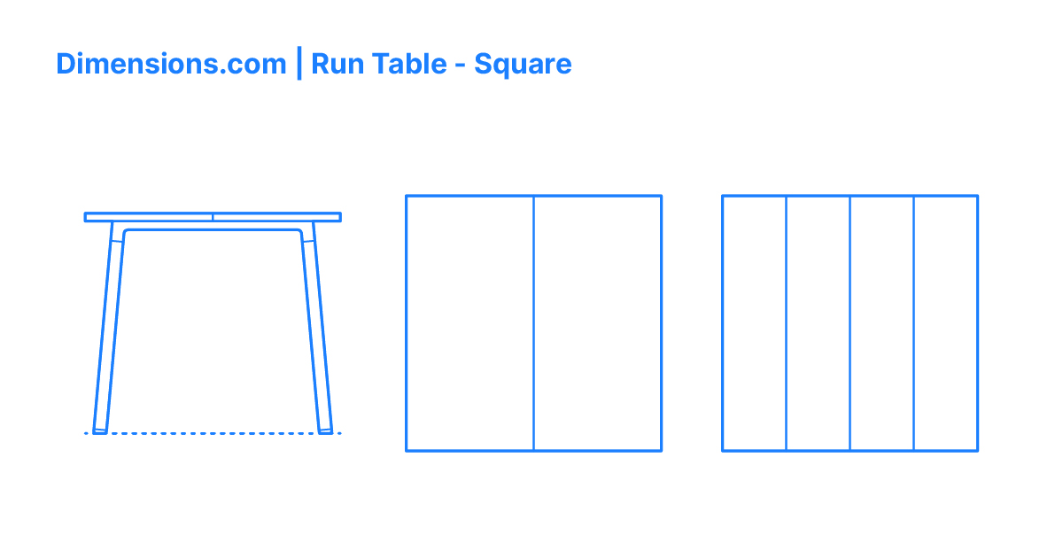 Run Table - Square Dimensions & Drawings | Dimensions.com
