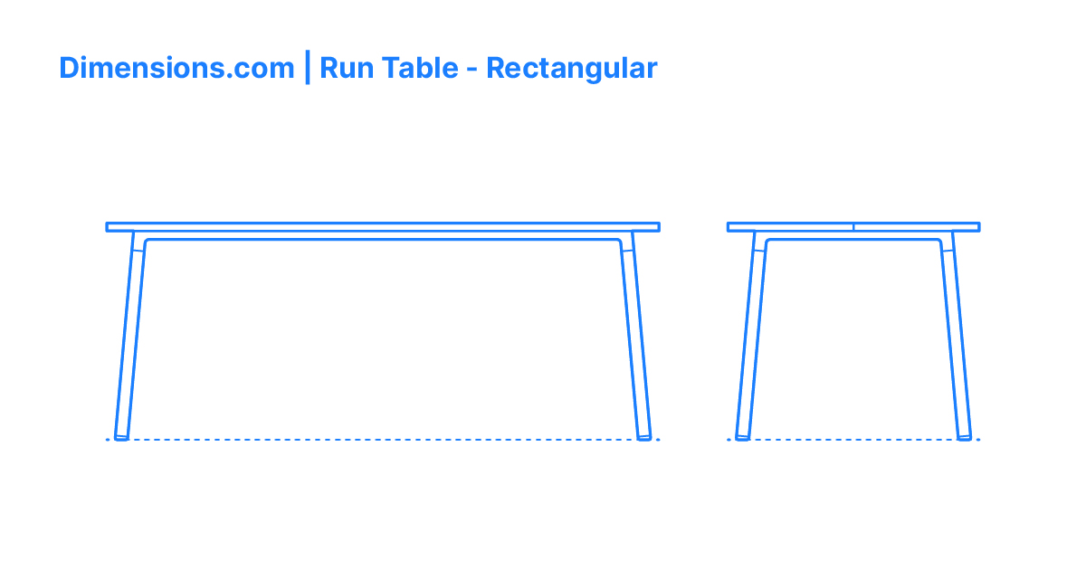 Run Table - Rectangular Dimensions & Drawings | Dimensions.com