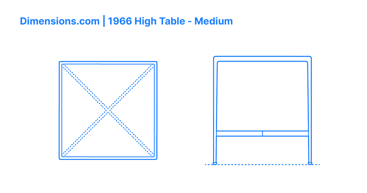 1966 High Table - Medium Dimensions & Drawings | Dimensions.com