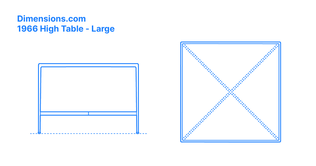 1966 High Table - Large Dimensions & Drawings | Dimensions.com