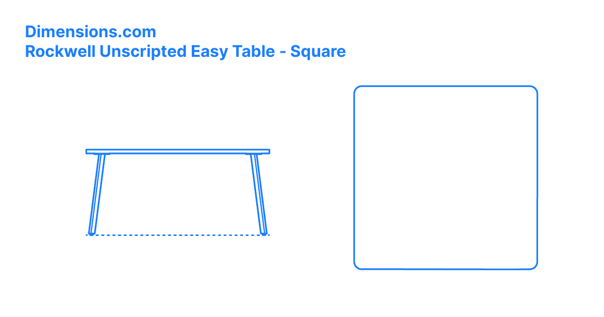 Rockwell Unscripted Easy Table - Square Dimensions & Drawings ...