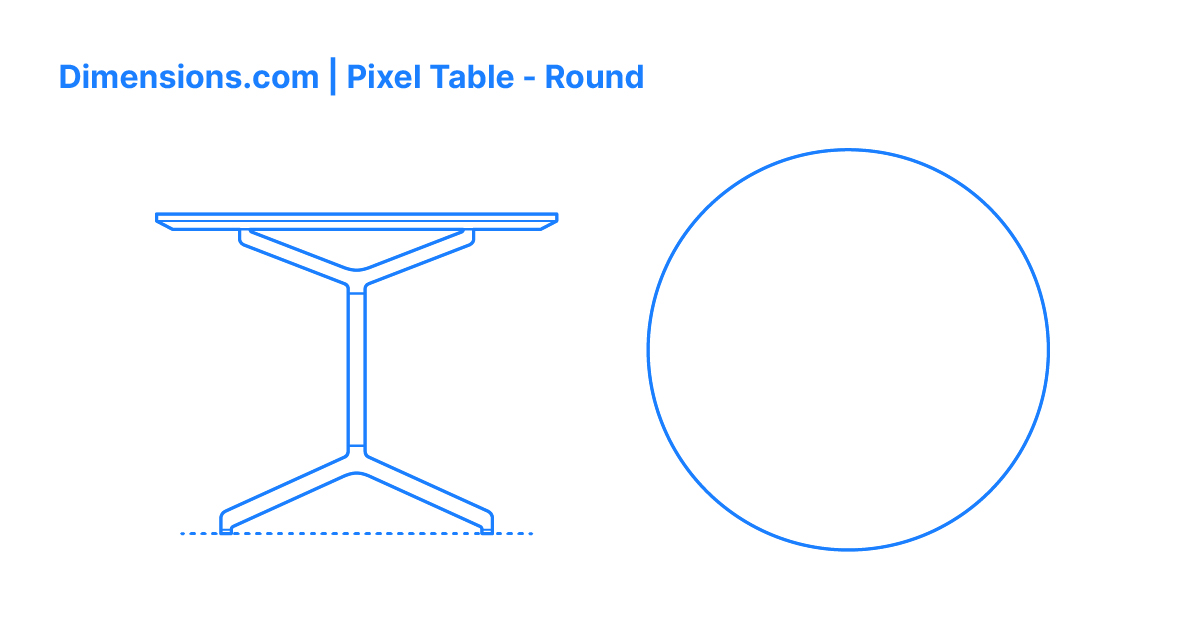 Pixel Table - Round Dimensions & Drawings | Dimensions.com