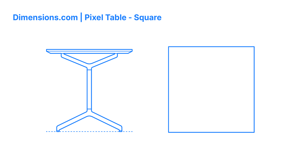 Pixel Table - Square Dimensions & Drawings | Dimensions.com