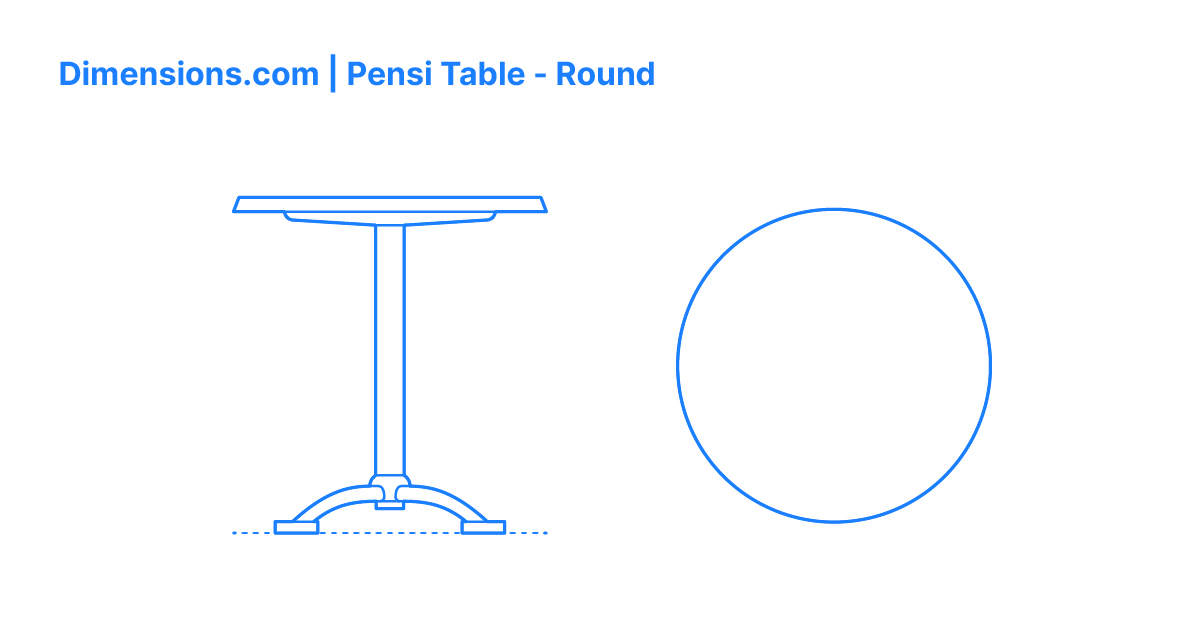 Pensi Table - Round Dimensions & Drawings | Dimensions.com