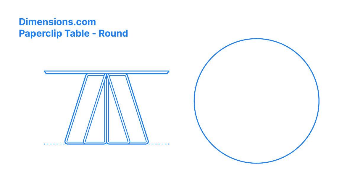 Paperclip Table - Round Dimensions & Drawings | Dimensions.com