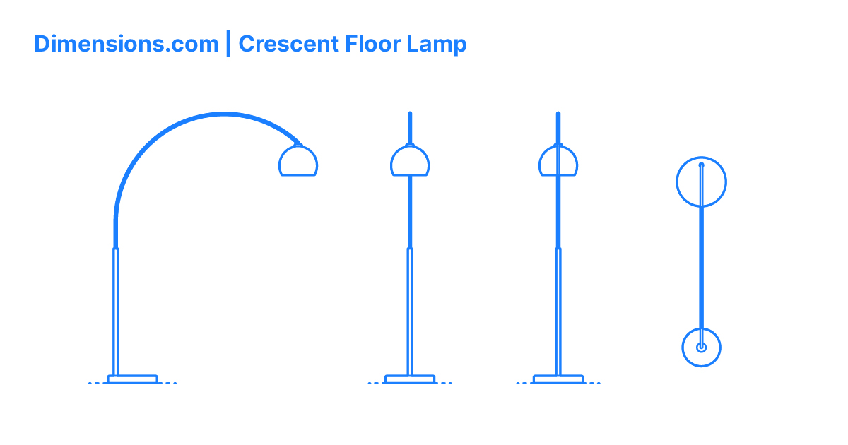Crescent Floor Lamp Dimensions & Drawings | Dimensions.com