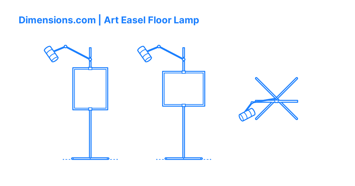 Art Easel Floor Lamp Dimensions & Drawings | Dimensions.com