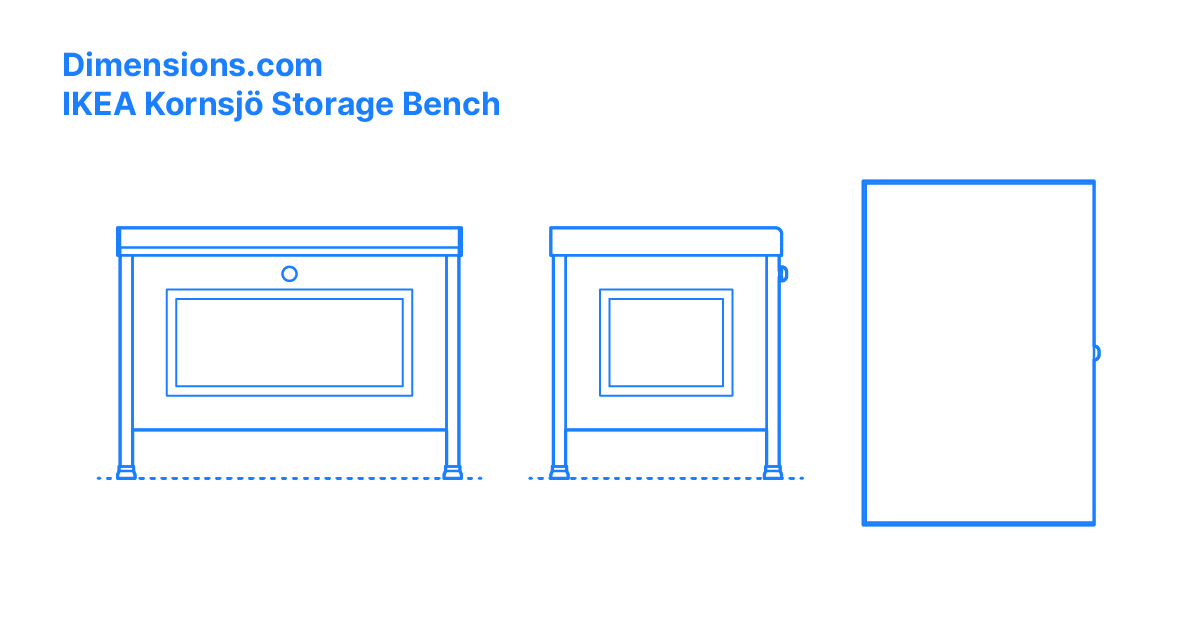 IKEA Kornsjö Storage Bench Dimensions & Drawings | Dimensions.com