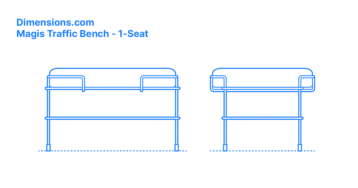 Magis Traffic Bench - 1-Seat Dimensions & Drawings | Dimensions.com