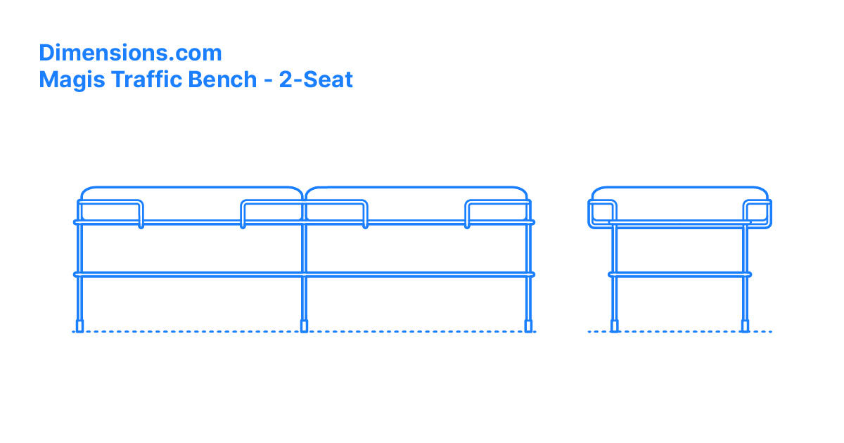 Magis Traffic Bench - 2-Seat Dimensions & Drawings | Dimensions.com
