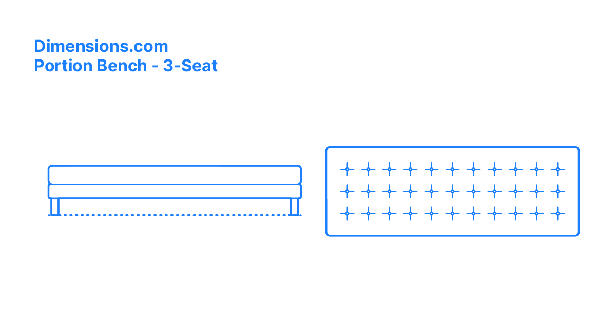 Portion Bench - 3-Seat Dimensions & Drawings | Dimensions.com