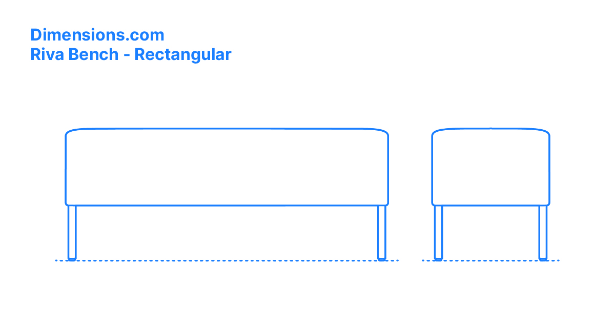 Riva Bench - Rectangular Dimensions & Drawings | Dimensions.com