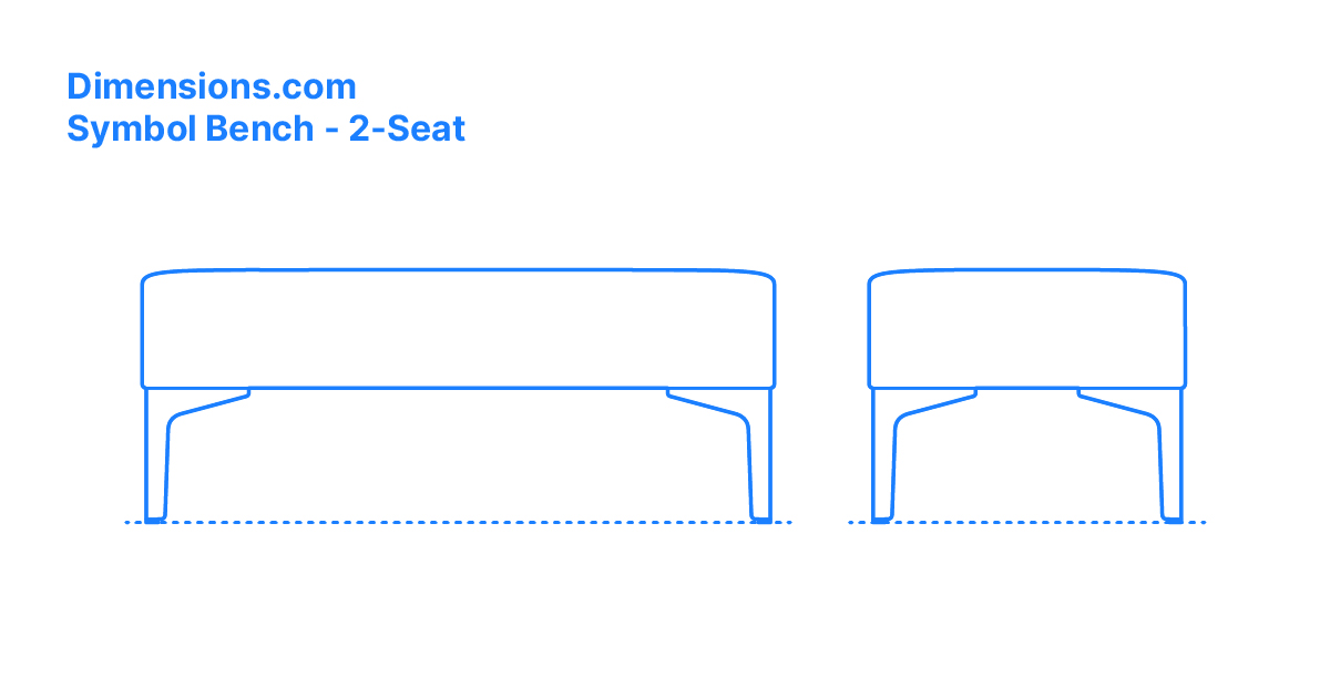 Symbol Bench - 2-Seat Dimensions & Drawings | Dimensions.com