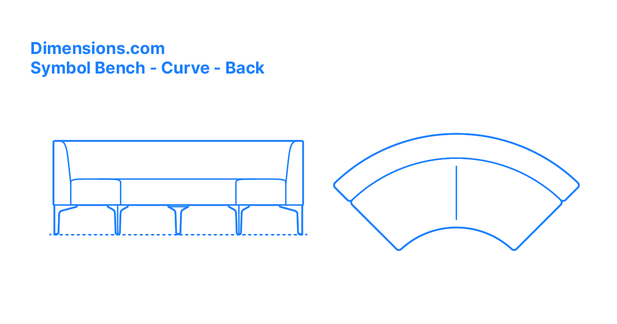 Symbol Bench - Curve - Back Dimensions & Drawings | Dimensions.com