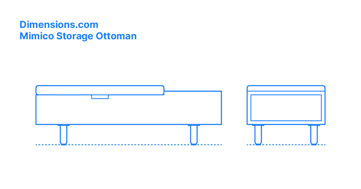 Mimico Storage Ottoman Dimensions & Drawings | Dimensions.com