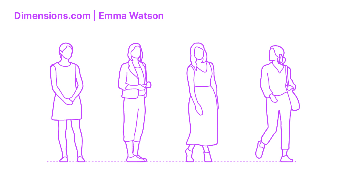 Emma Watson Dimensions & Drawings | Dimensions.com