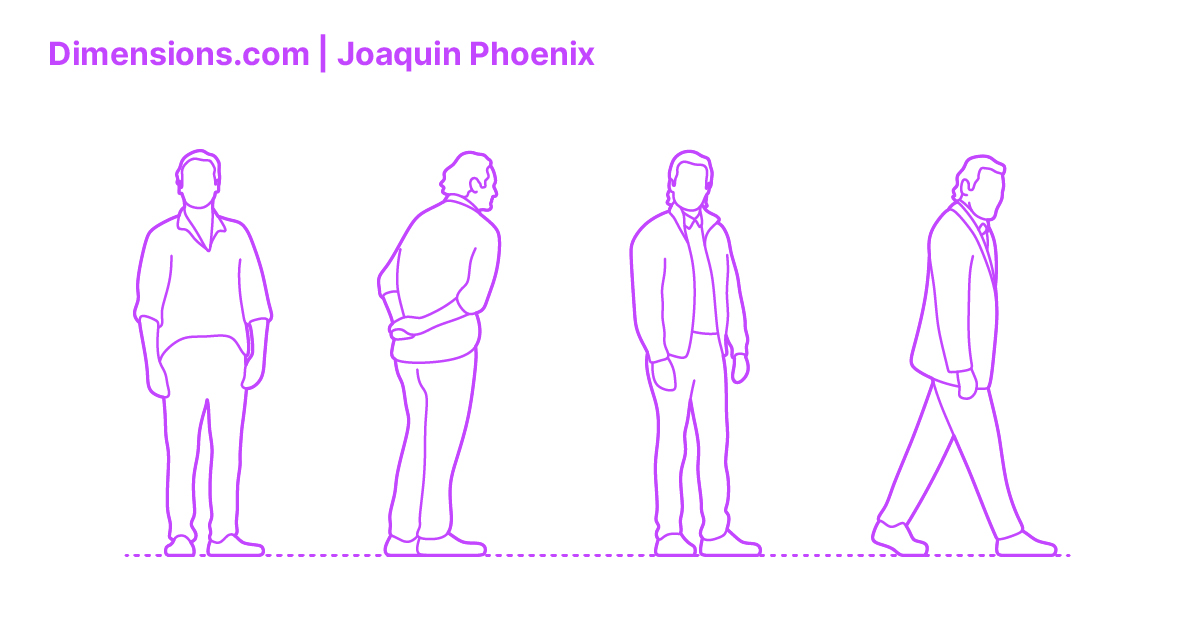 Joaquin Phoenix Dimensions & Drawings | Dimensions.com