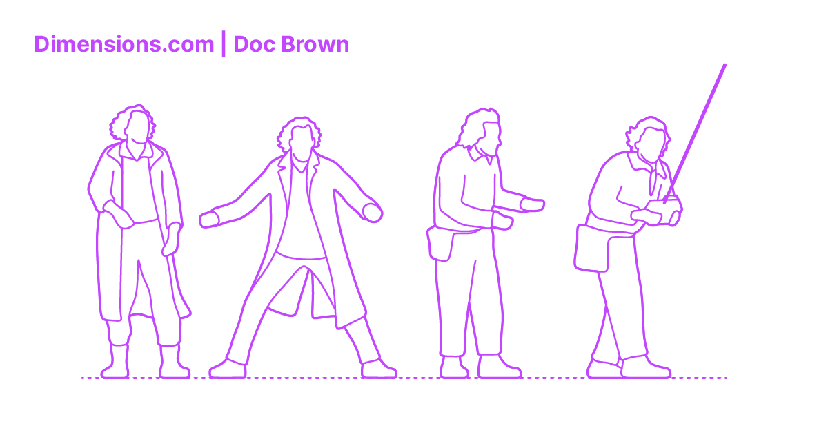 Doc Brown | Emmett Brown Dimensions & Drawings | Dimensions.com