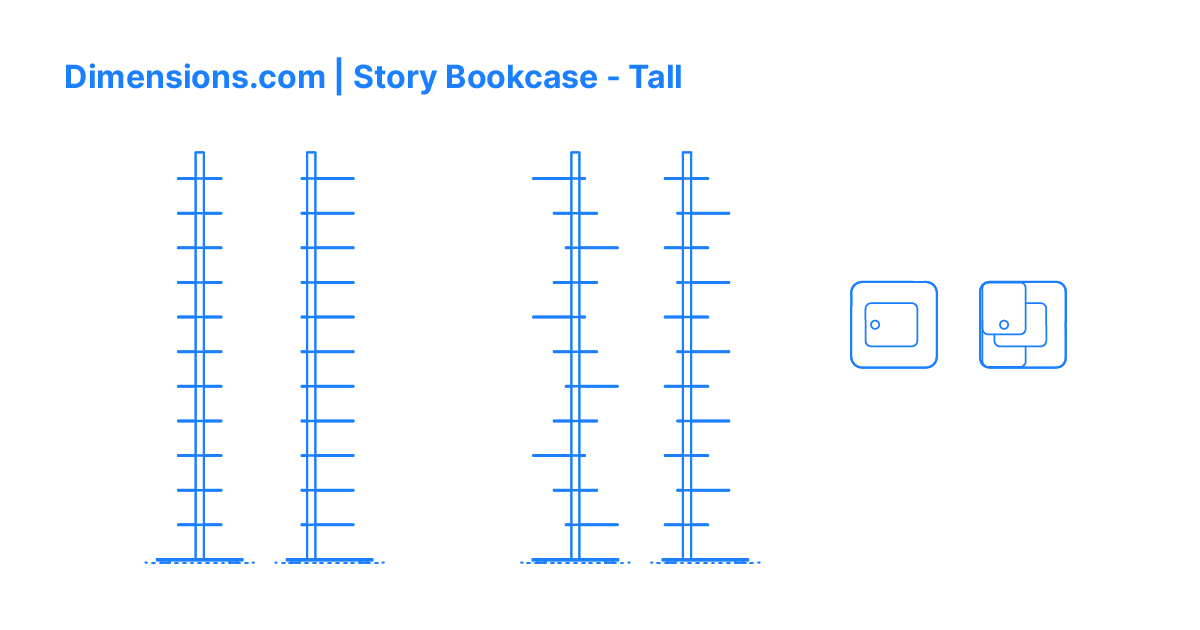 Story Bookcase - Tall Dimensions & Drawings | Dimensions.com