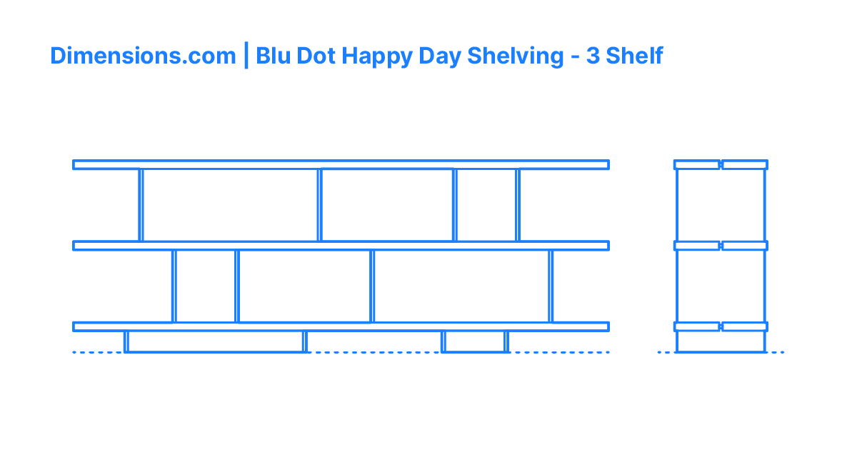 Happy Day Shelving - 3 Shelf Dimensions & Drawings | Dimensions.com