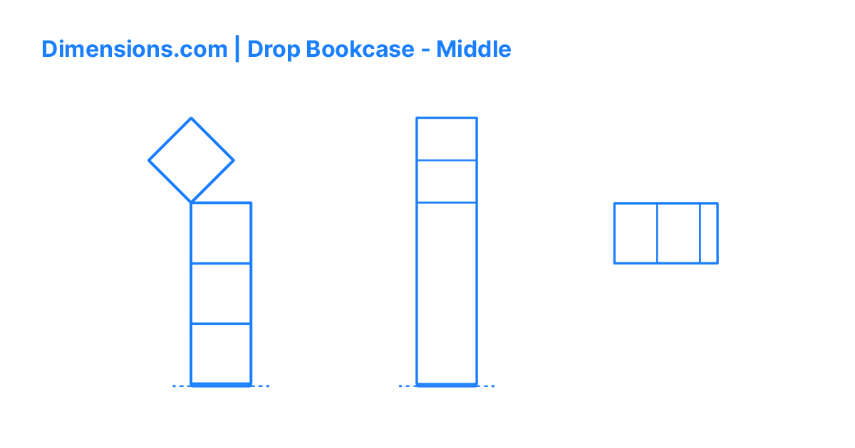Drop Bookcase - Middle Dimensions & Drawings | Dimensions.com