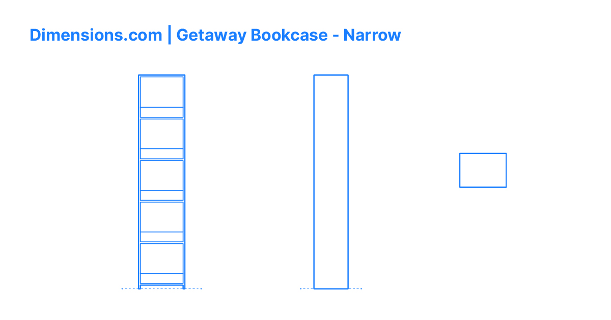 Getaway Bookcase - Narrow Dimensions & Drawings | Dimensions.com
