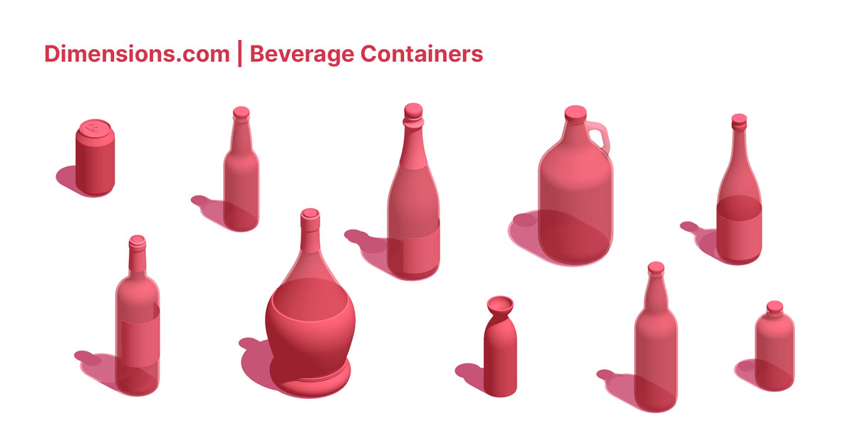 Beverage Containers Dimensions & Drawings | Dimensions.com