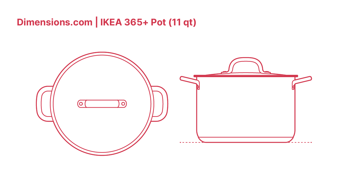 IKEA 365+ Pot - 11 qt Dimensions & Drawings | Dimensions.com