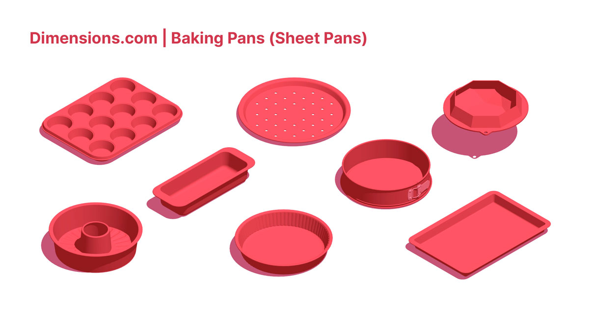 Baking Pans | Sheet Pans Dimensions & Drawings | Dimensions.com