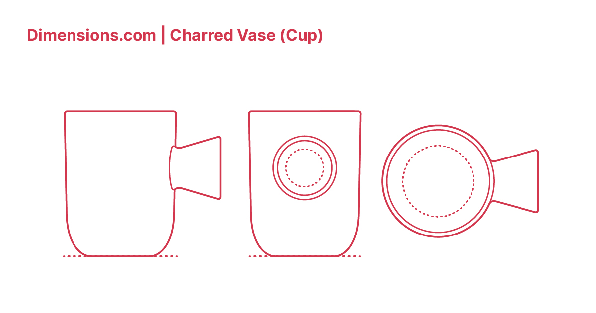 Charred Vase (Cup) Dimensions & Drawings | Dimensions.com
