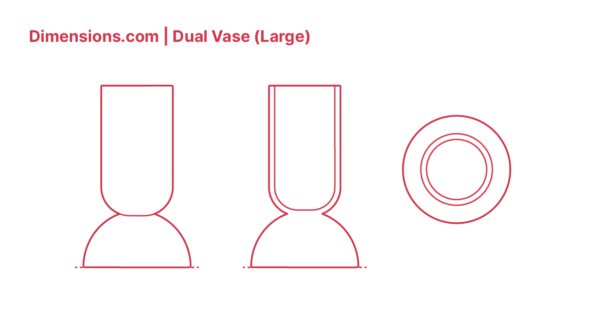 Dual Vase (Large) Dimensions & Drawings | Dimensions.com