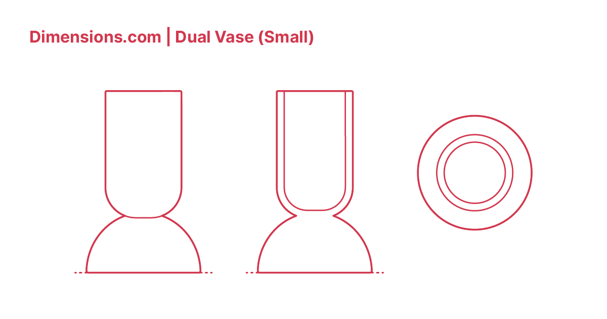 Dual Vase (Small) Dimensions & Drawings | Dimensions.com