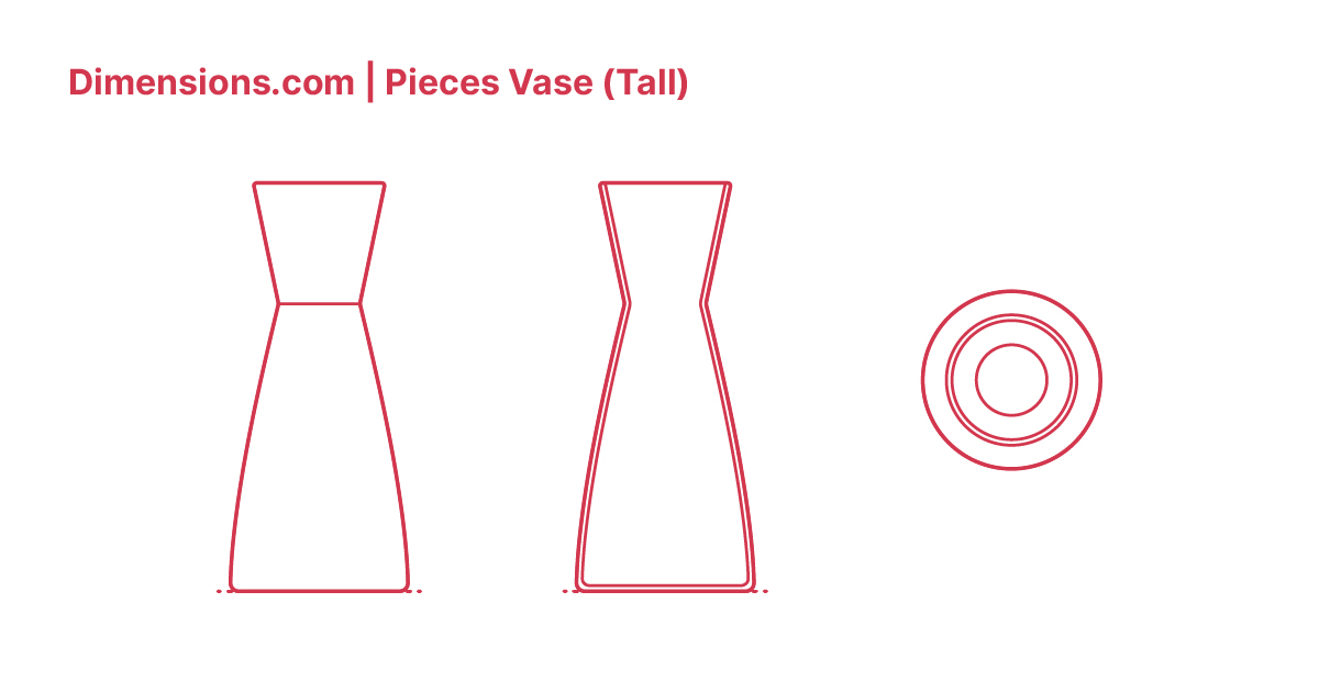 Pieces Vase (Tall) Dimensions & Drawings | Dimensions.com
