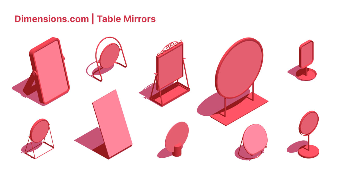 Table Mirrors Dimensions & Drawings | Dimensions.com
