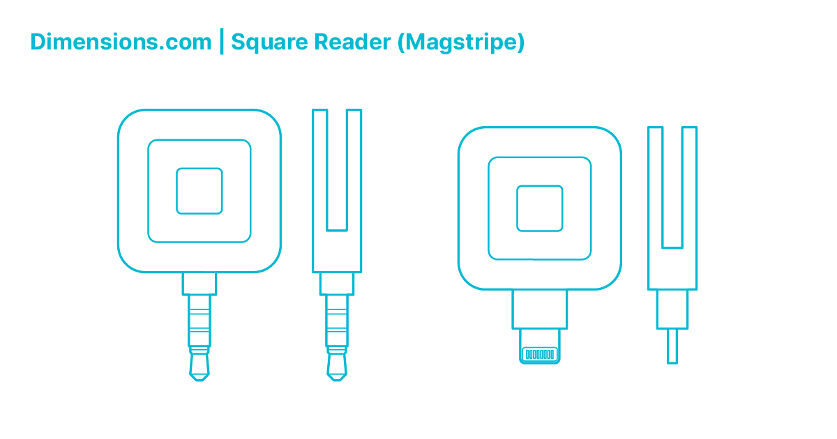 Square Reader (Magstripe) Dimensions & Drawings | Dimensions.com