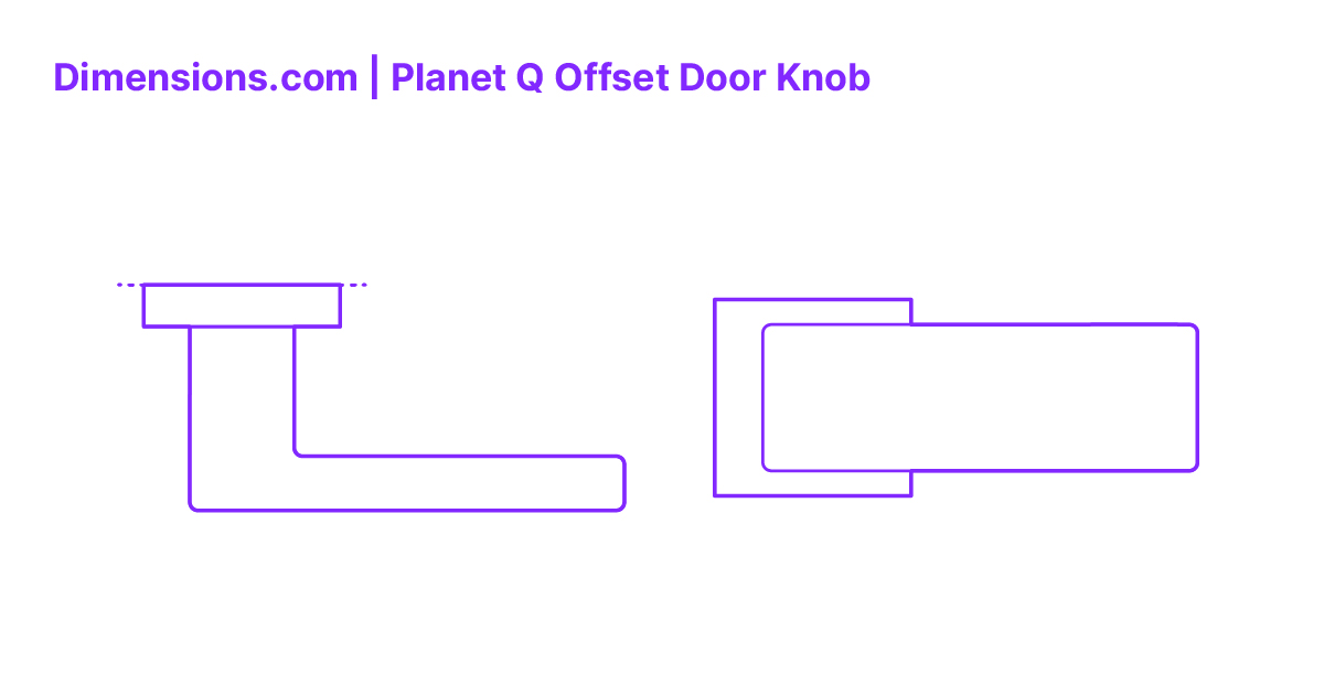 Planet Q Offset Door Knob Dimensions & Drawings | Dimensions.com