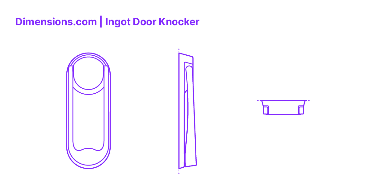 Ingot Door Knocker Dimensions & Drawings | Dimensions.com Ingot Door Knocker Dimensions & Drawings | Dimensions.com