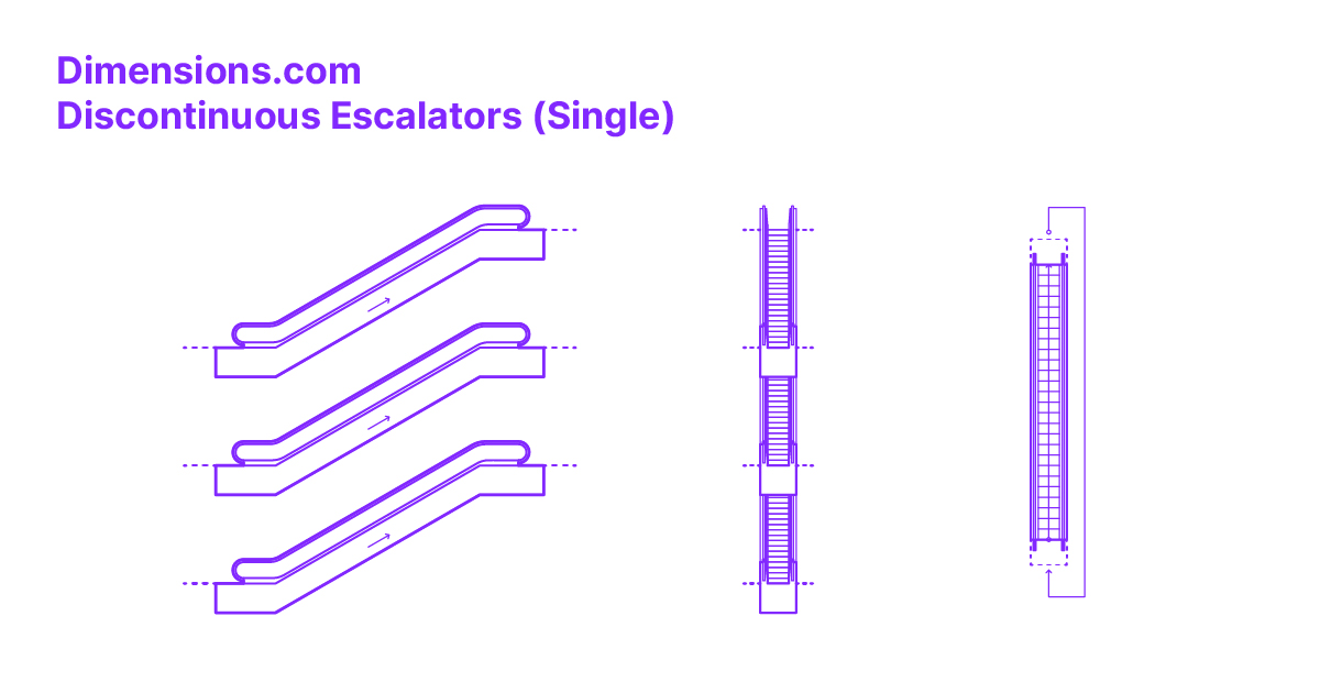 Discontinuous Escalators (Single) Dimensions & Drawings | Dimensions.com