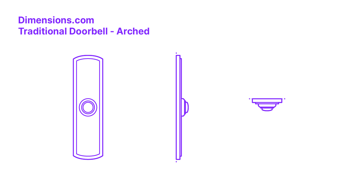 Traditional Doorbell - Arched Dimensions & Drawings | Dimensions.com