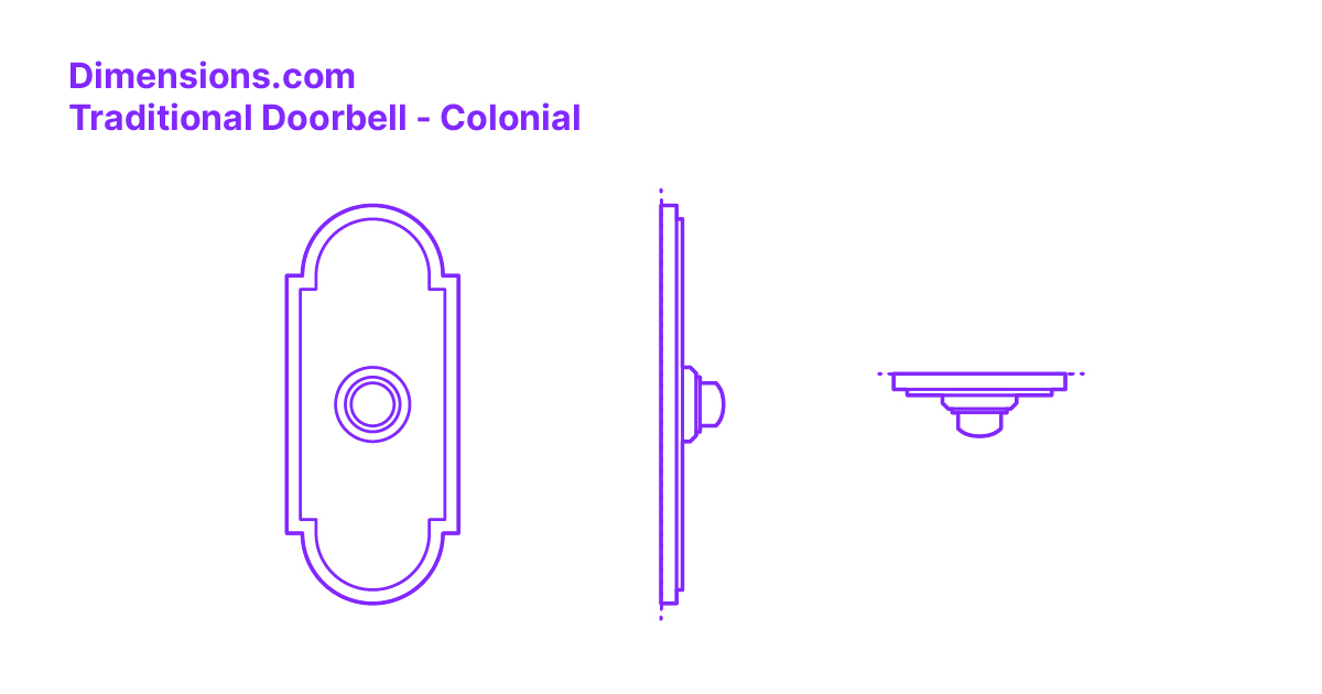 Traditional Doorbell - Colonial Dimensions & Drawings | Dimensions.com