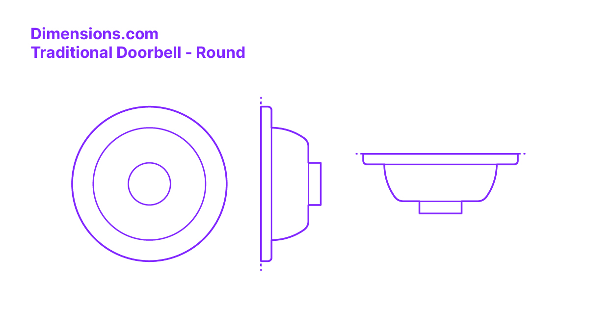 Traditional Doorbell - Round Dimensions & Drawings | Dimensions.com