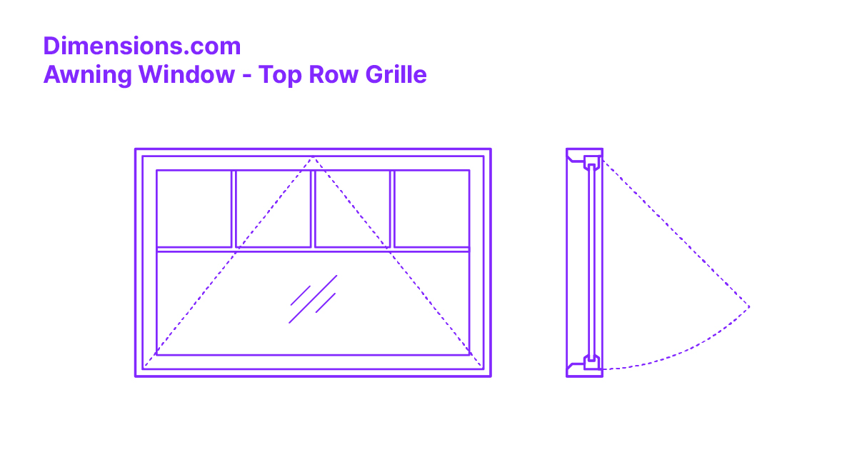 Awning Window - Top Row Grille Dimensions & Drawings | Dimensions.com