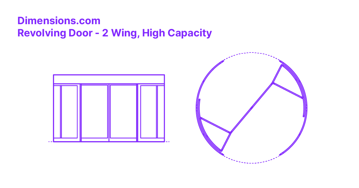 Revolving Door - 2 Wing, High Capacity Dimensions & Drawings ...