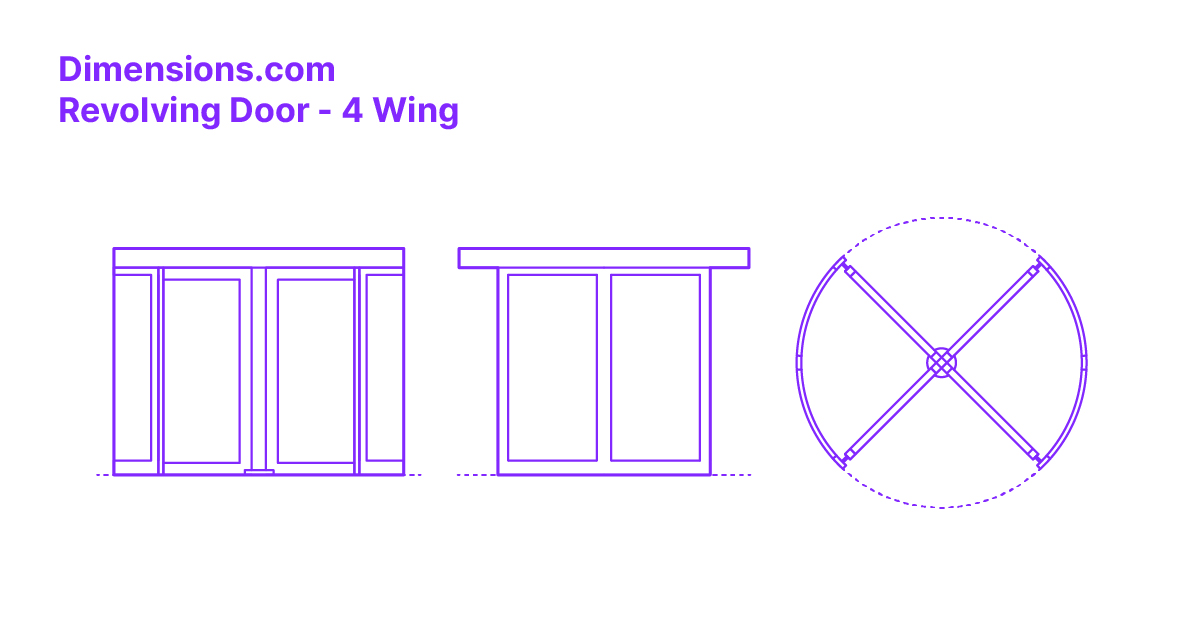 Revolving Door - 4 Wing Dimensions & Drawings | Dimensions.com