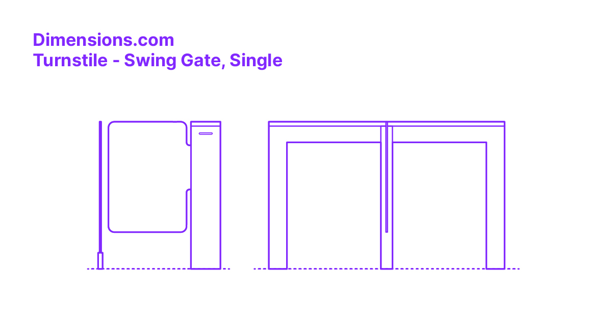 Turnstile - Swing Gate, Single Dimensions & Drawings | Dimensions.com