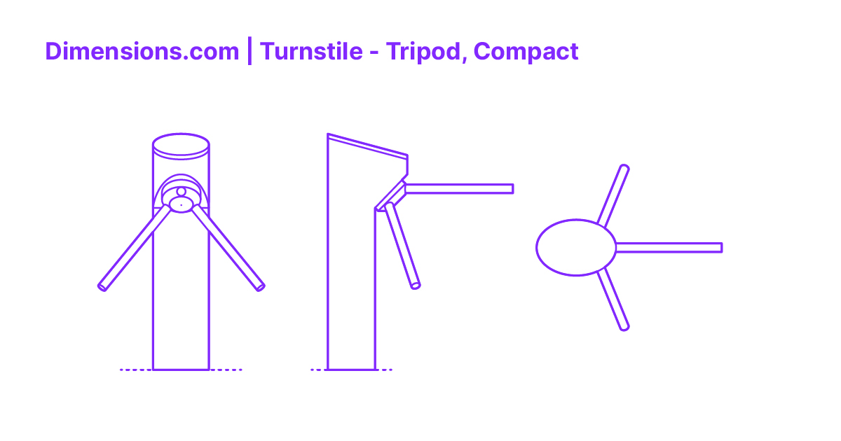 Turnstile - Tripod, Compact Dimensions & Drawings | Dimensions.com