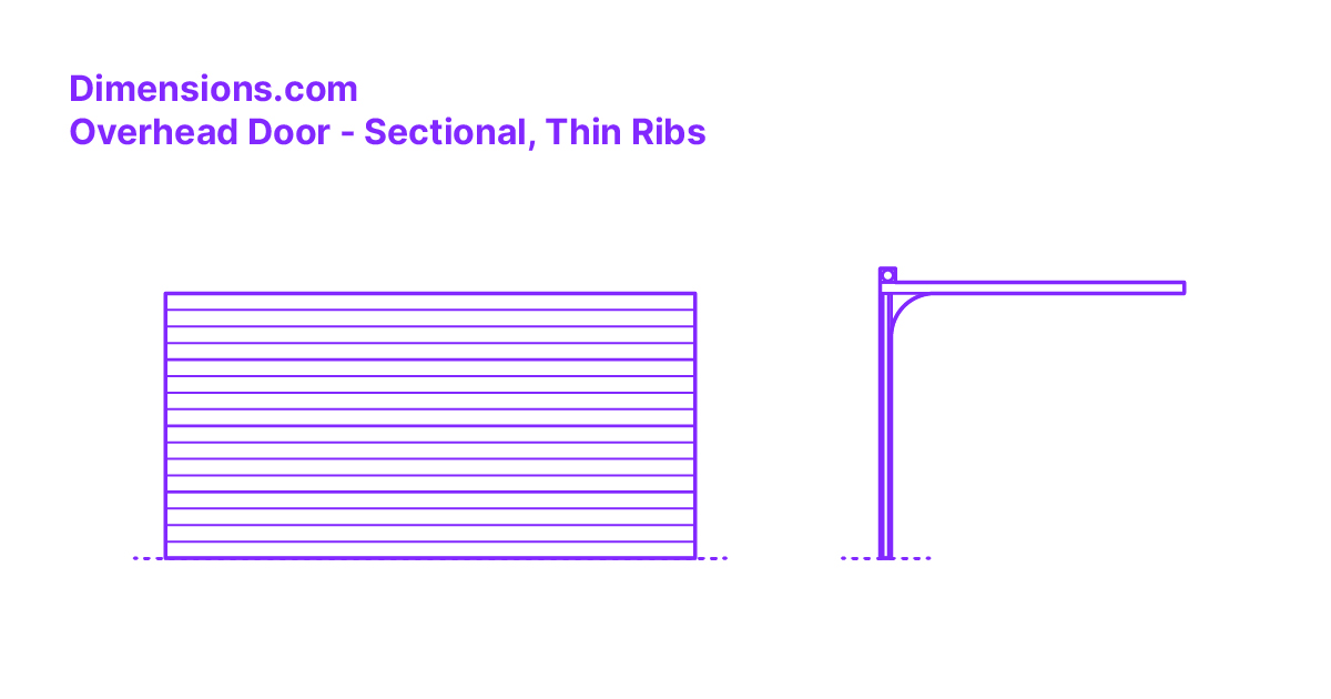 Overhead Door - Sectional, Thin Ribs Dimensions & Drawings | Dimensions.com