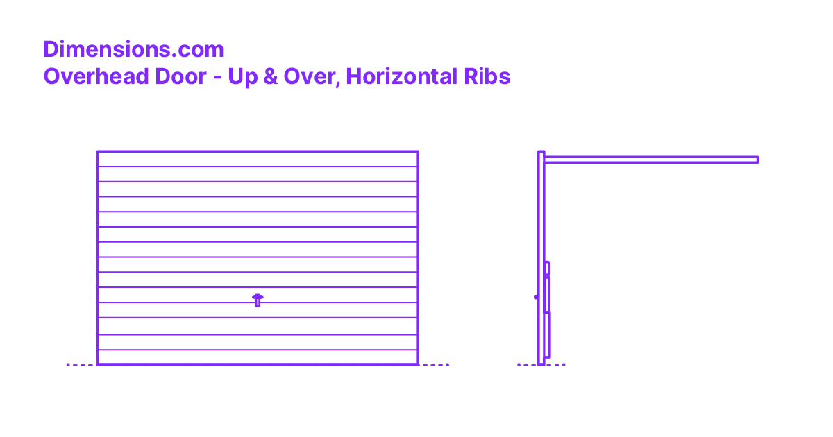 Overhead Door - Up & Over, Horizontal Ribs Dimensions & Drawings ...