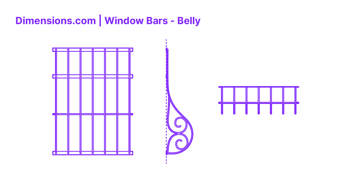 Window Bars - Belly Dimensions & Drawings | Dimensions.com